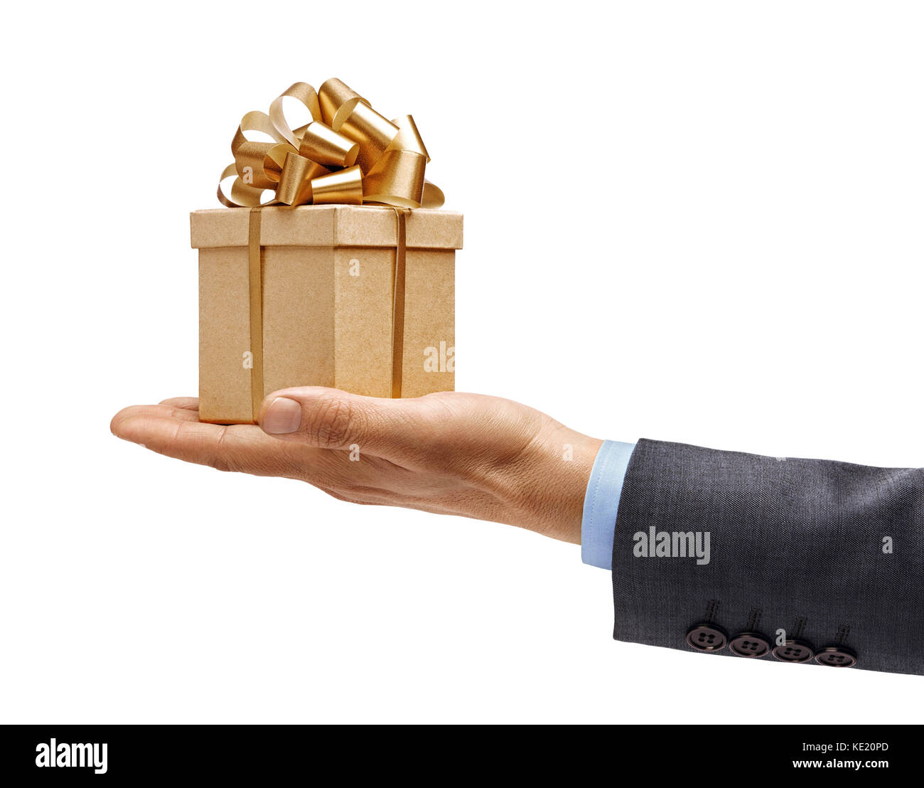 Man holds box in Cut Out Stock Images & Pictures - Alamy
