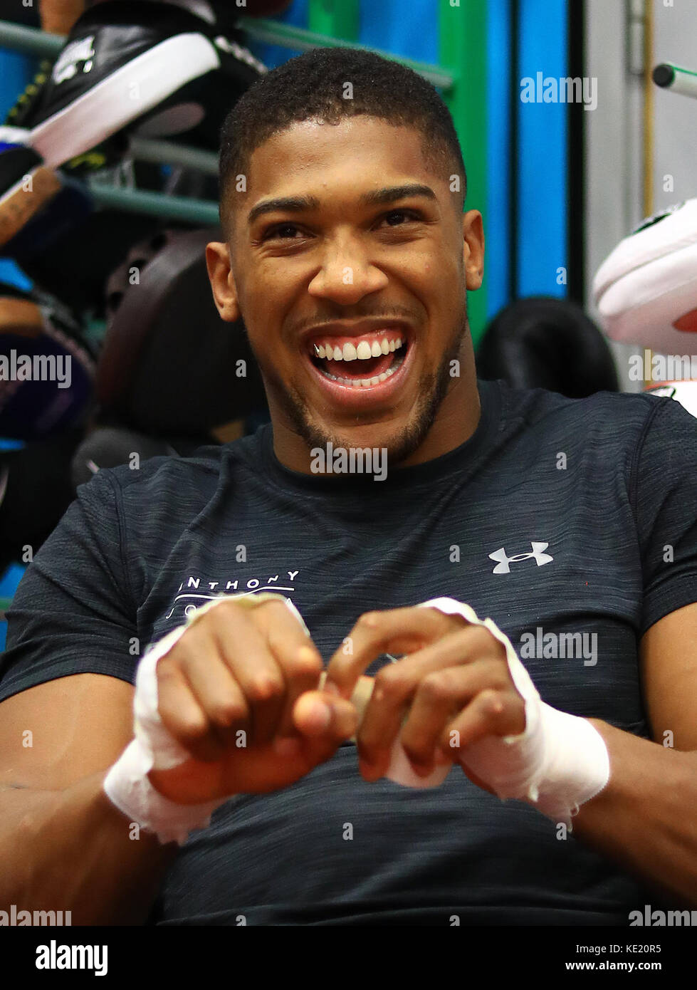 Anthony Joshua during a media session at the English Institute of Sport ...