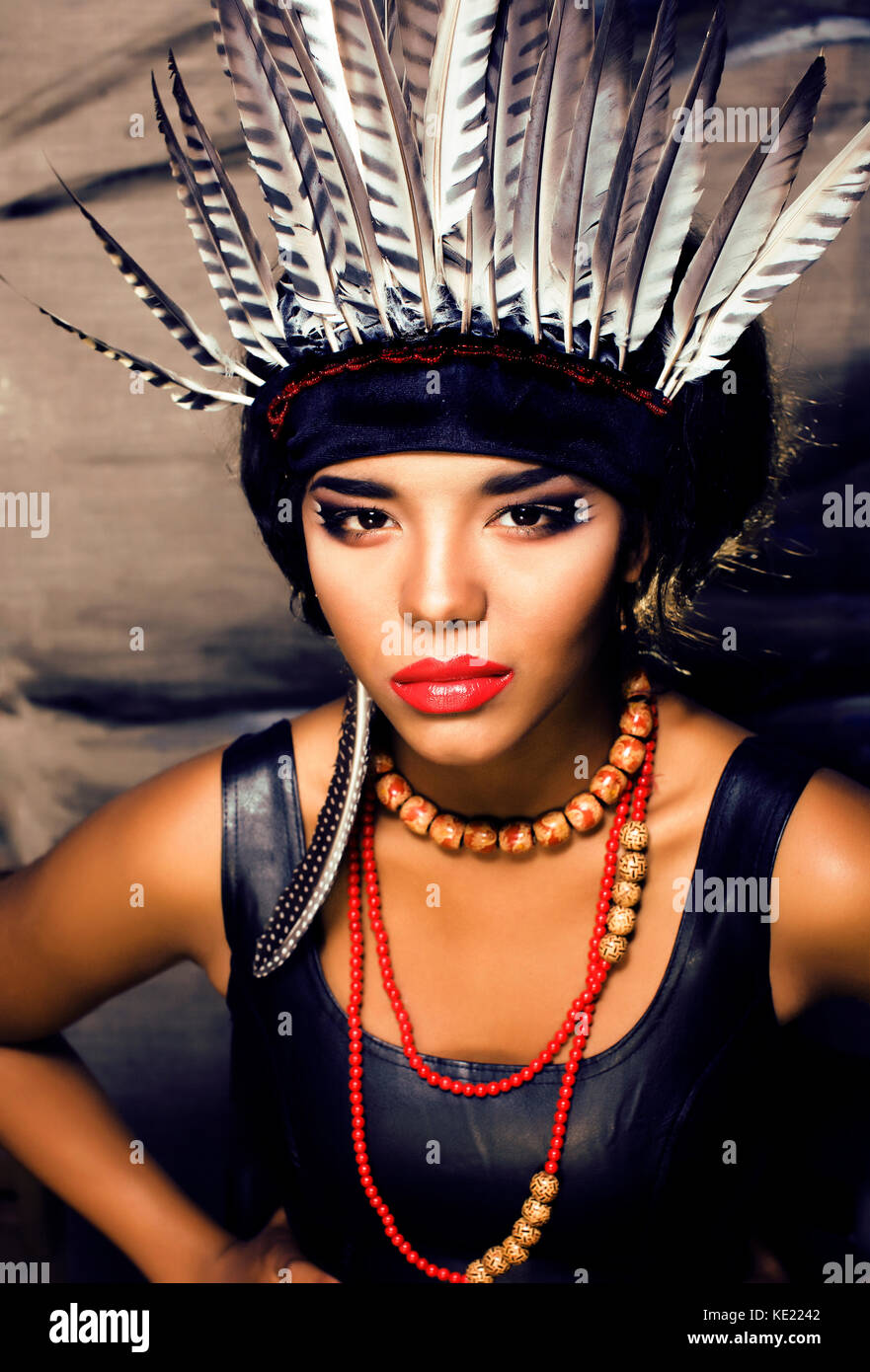 Native american halloween costume hi-res stock photography and images ...