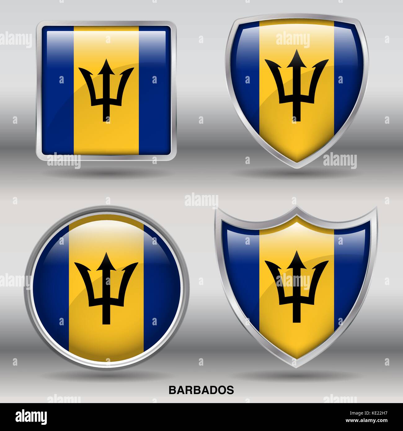 Editable barbados flag vector Stock Vector Images - Alamy