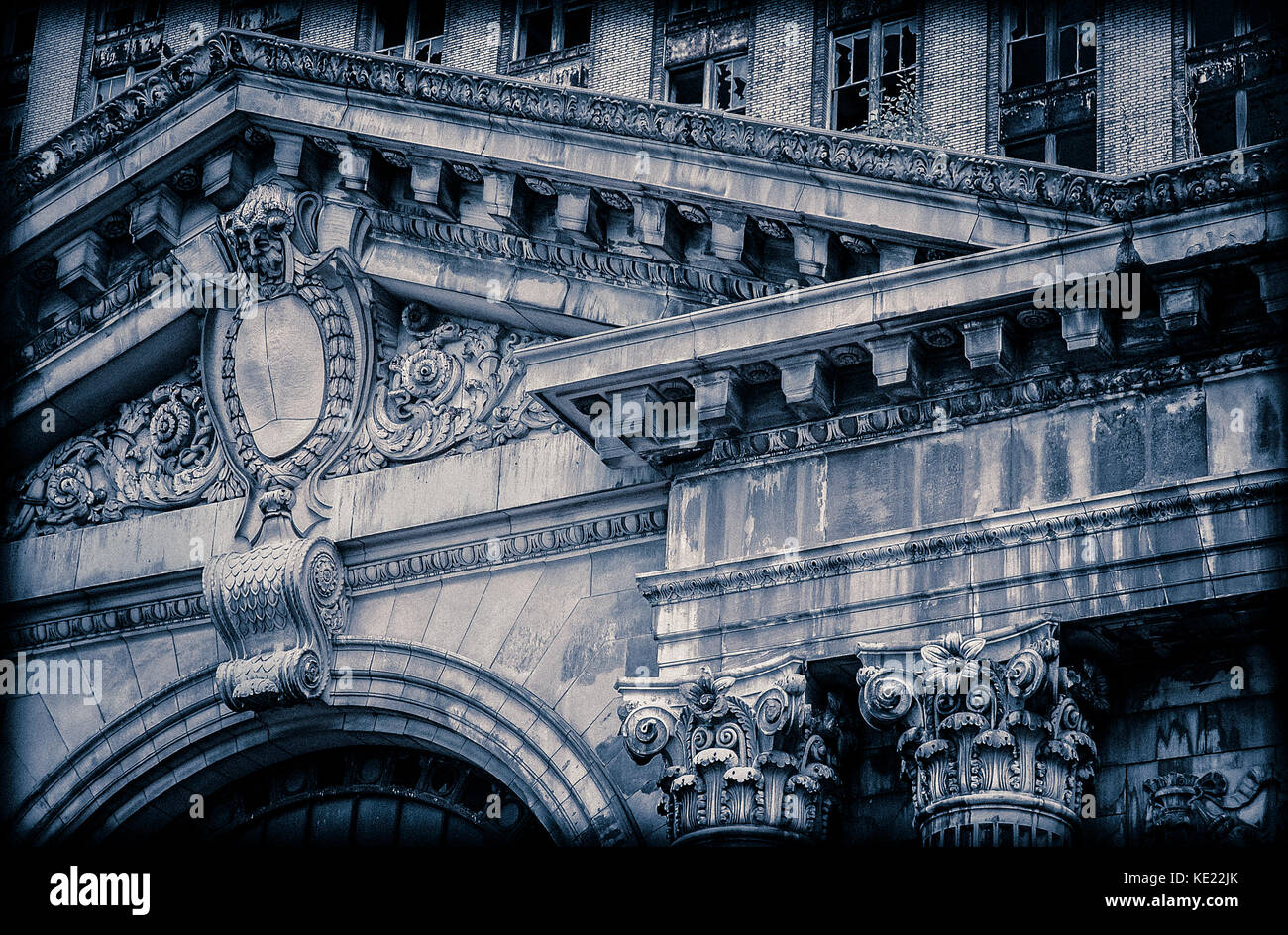 Fancy design elements in old style building Stock Photo - Alamy