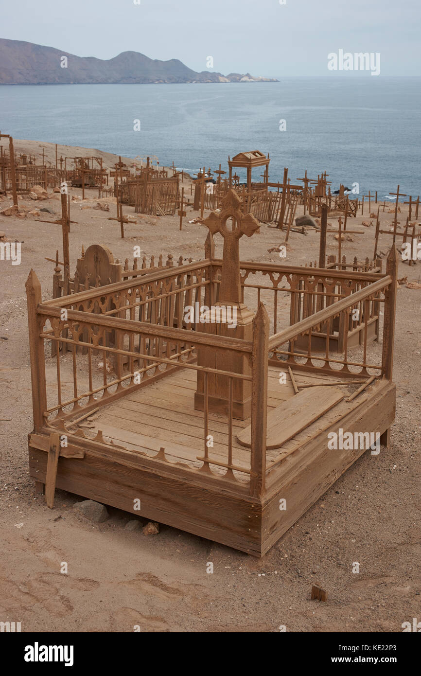 Historic cemetery from the era of nitrate mining in the Atacama Desert ...
