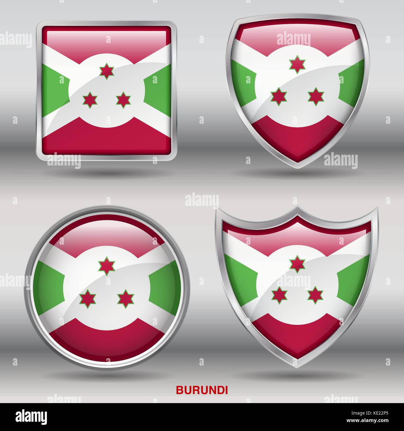 Burundi Flag 4 Shapes Flags States Country In The World With Clipping