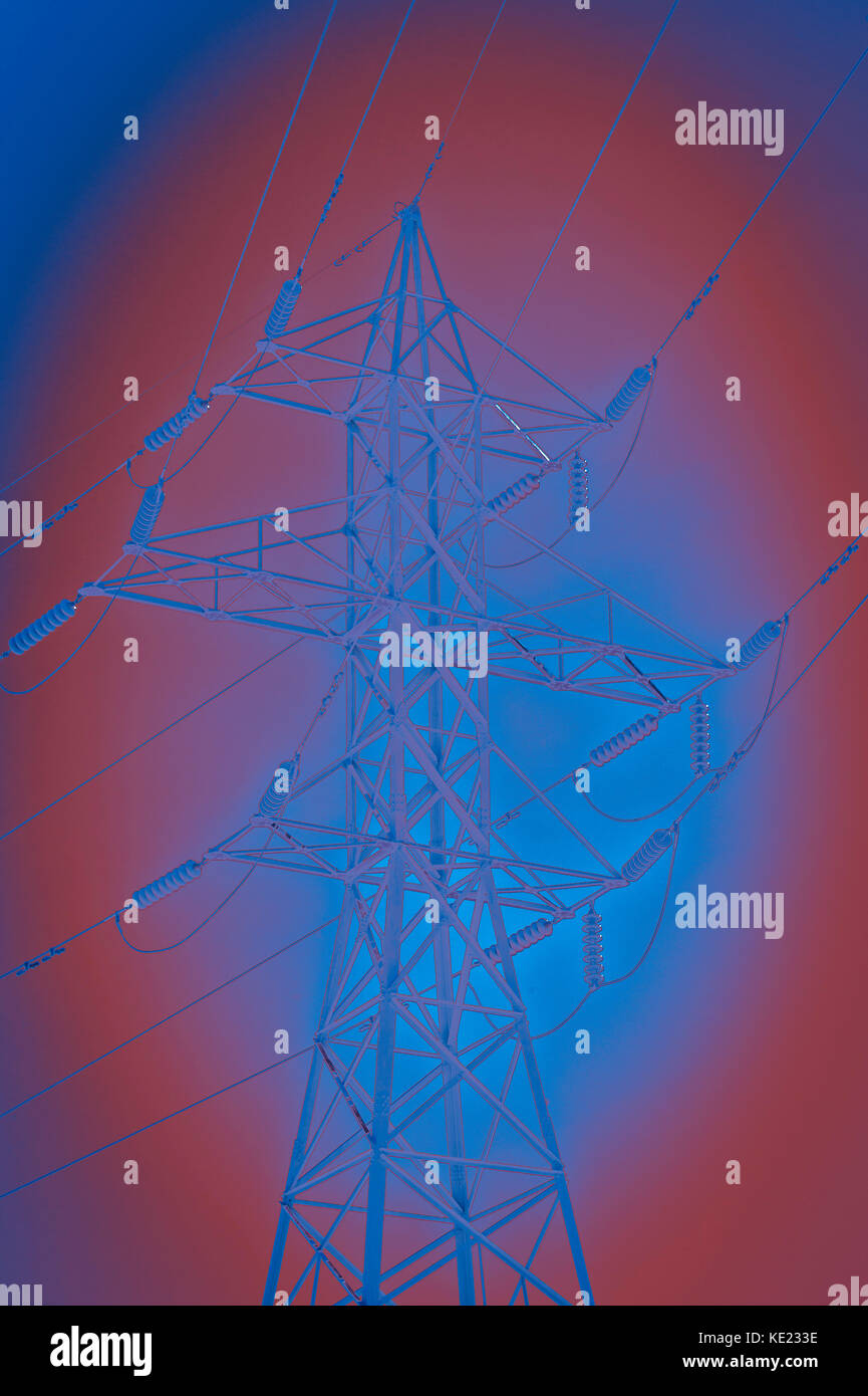 high voltage electricity line Stock Photo - Alamy