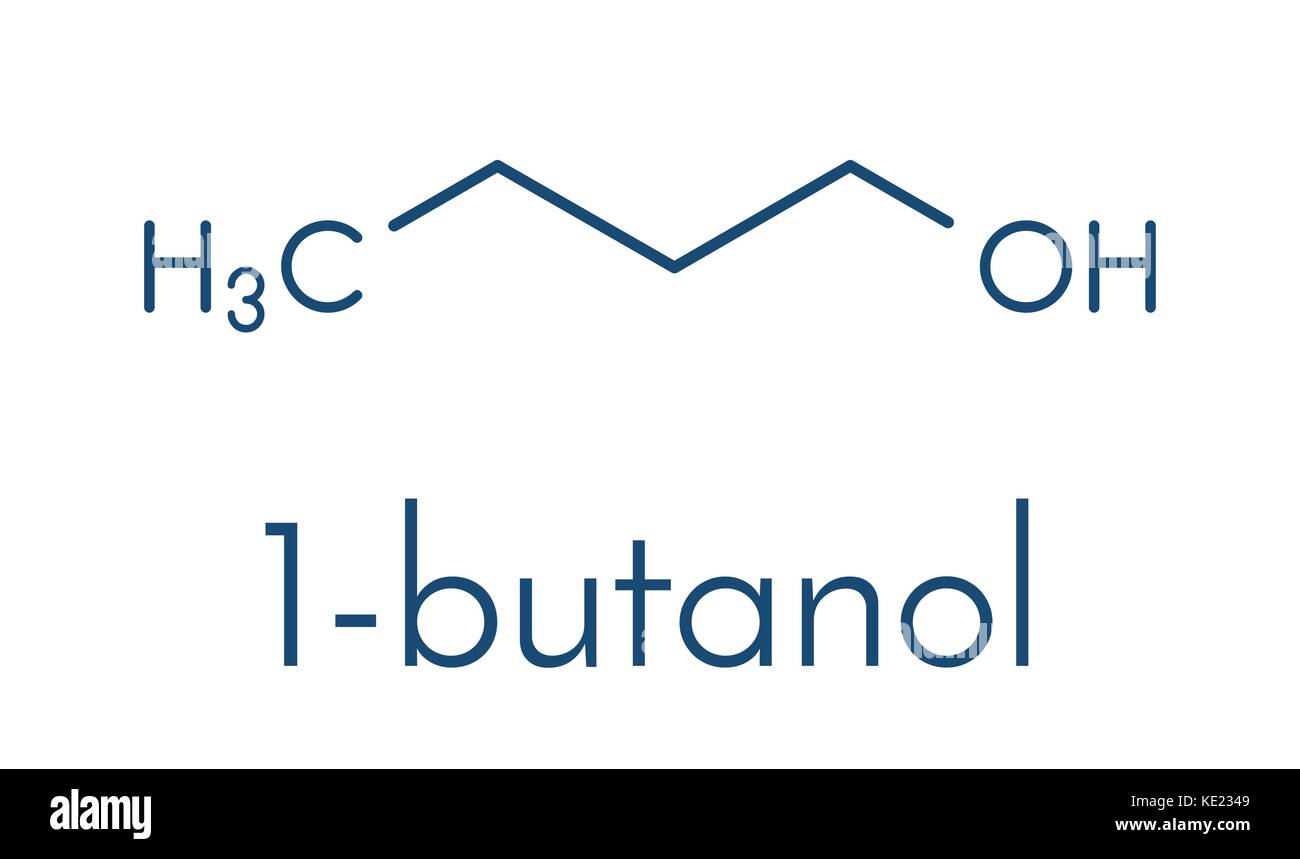 n-butanol (1-butanol) molecule. Used as flavouring and as a solvent ... n-butanol (1-butanol) molecule. Used as flavouring and as a solvent ...