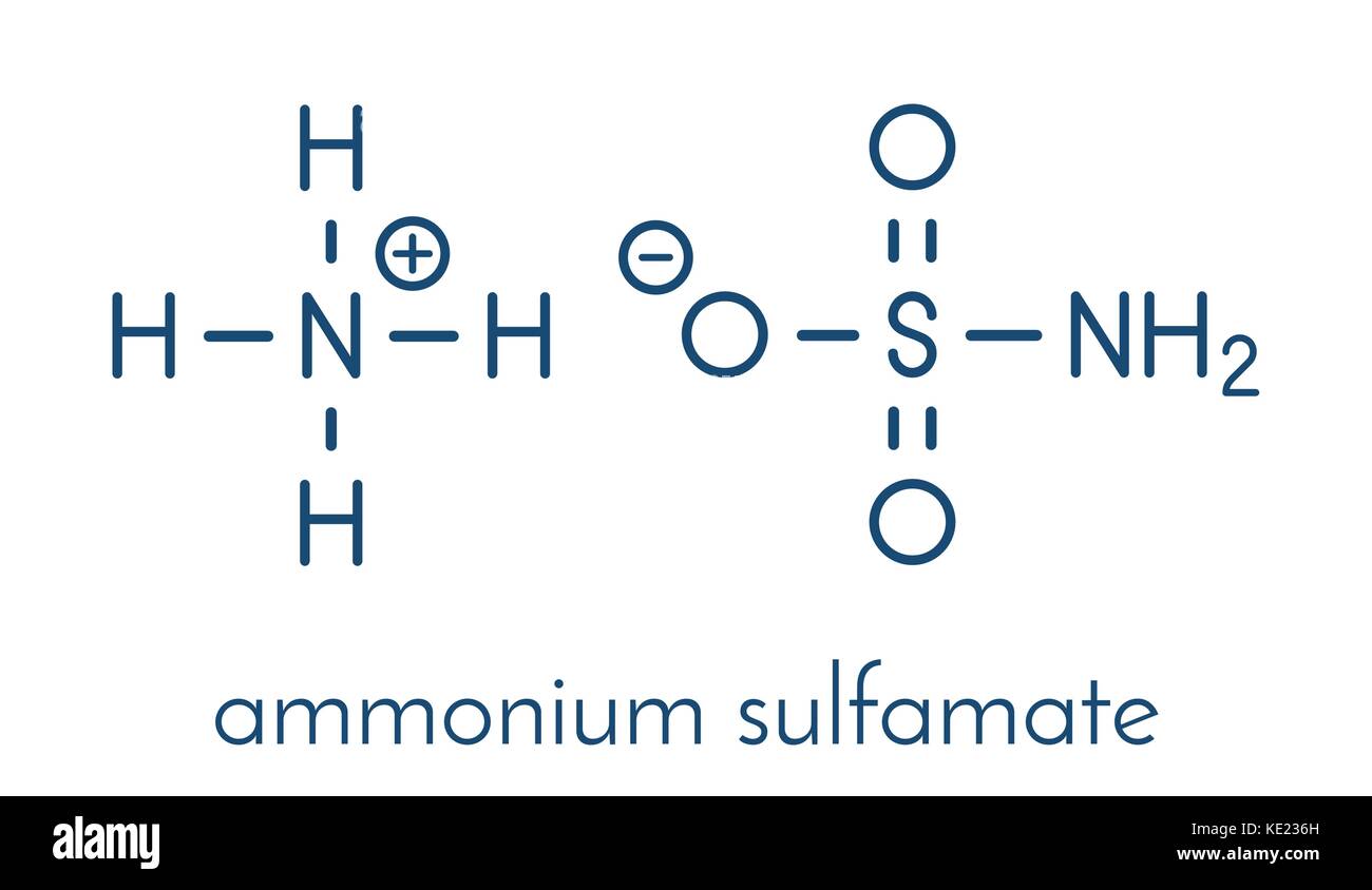 Ammonium sulfamate herbicide (weed killer) molecule. Skeletal formula ...