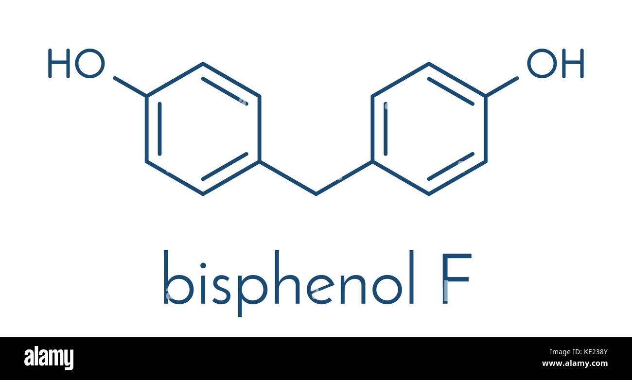Bisphenol F (BPF) molecule. Alternative for bisphenol A (BPA). Skeletal ...