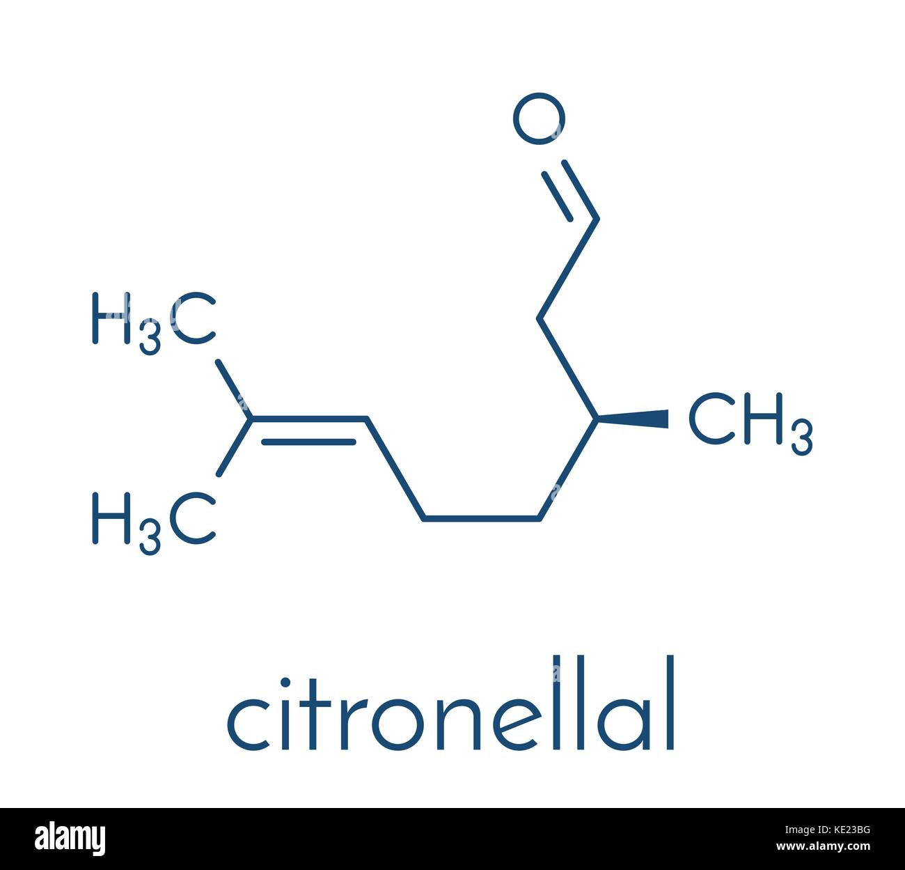 Citronellal citronella oil molecule. Used in insect repellents ...