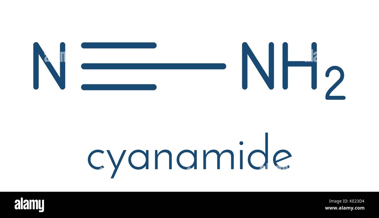 Cyanamide molecule. Used in agriculture and chemical synthesis ...