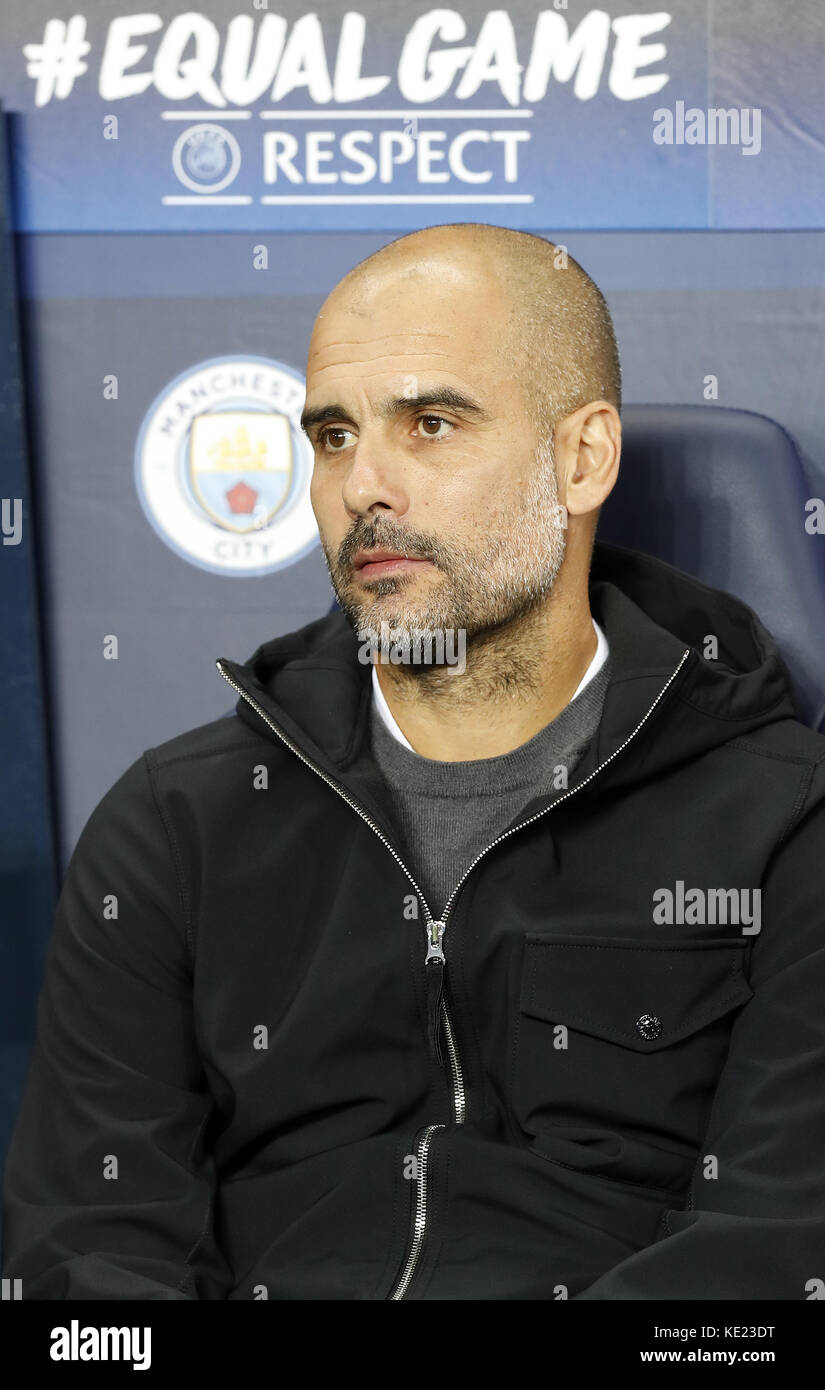 Manchester City manager Pep Guardiola during the UEFA Champions League ...