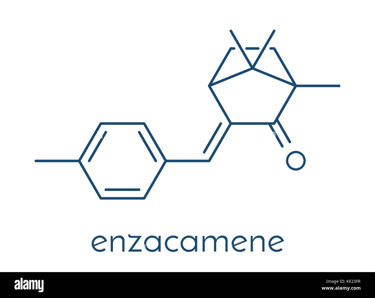 Enzacamene sunscreen molecule (UV filter). Skeletal formula Stock ...