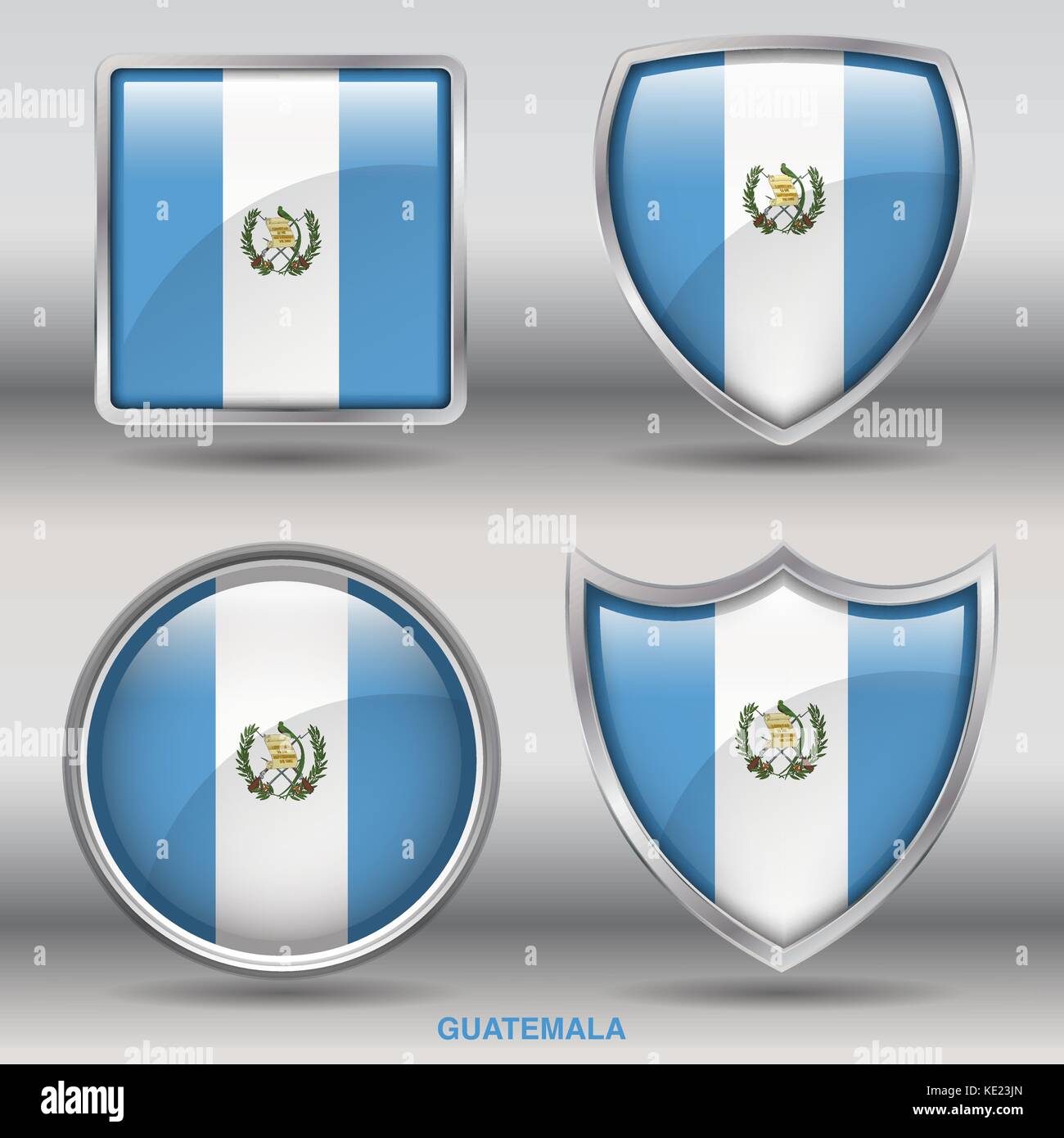 Guatemala Flag - 4 shapes Flags States Country in the World with ...