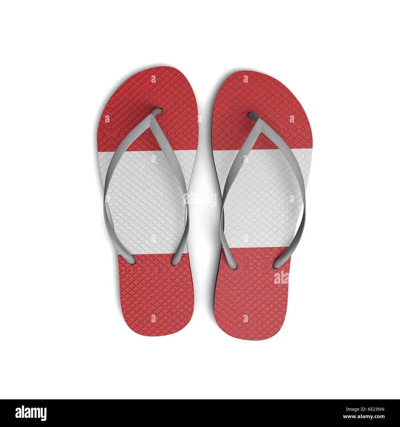 Peru flag flip flop sandals on a white background. 3D Rendering Stock ...
