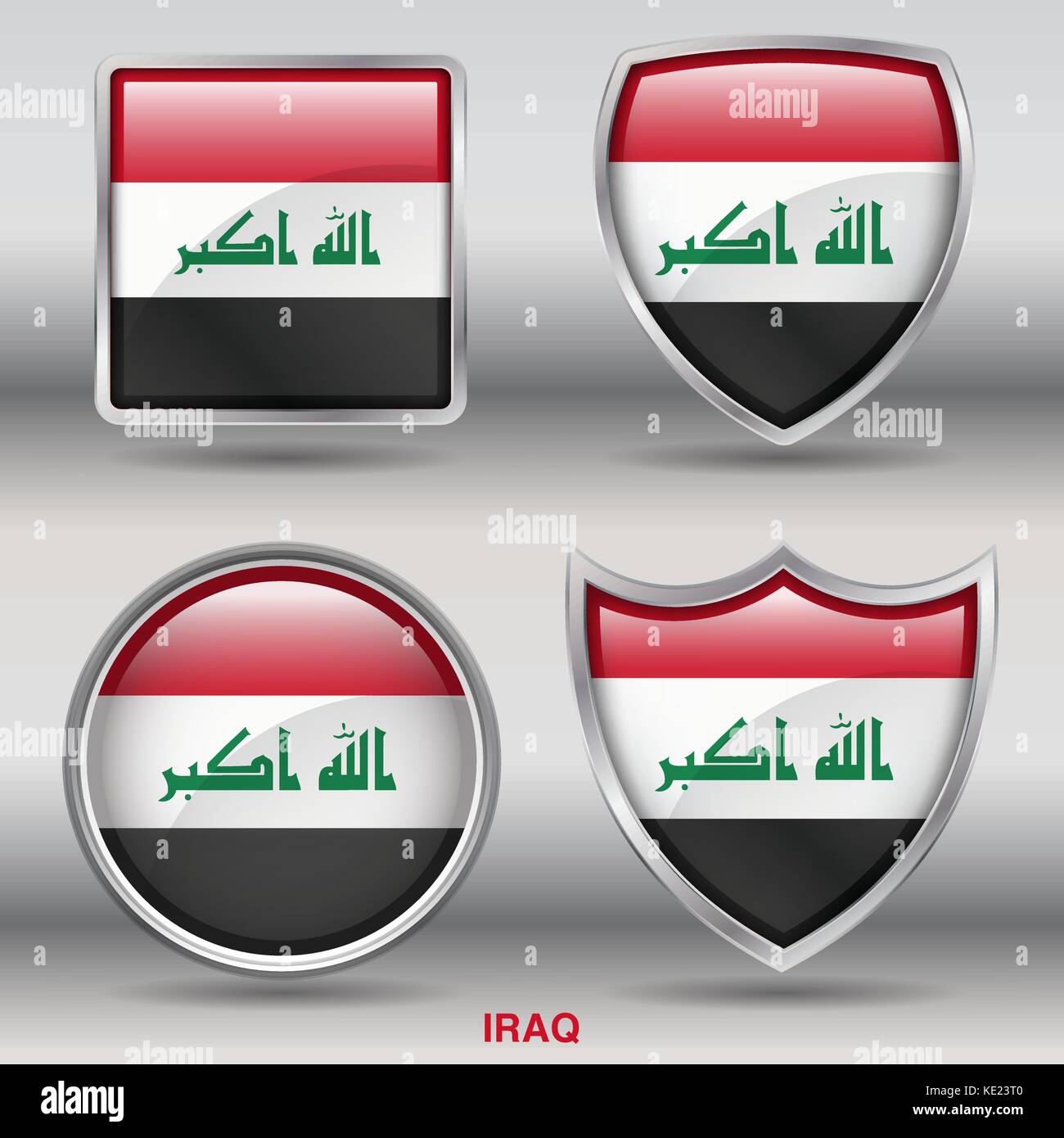 Iraq Flag - 4 shapes Flags States Country in the World with clipping ...
