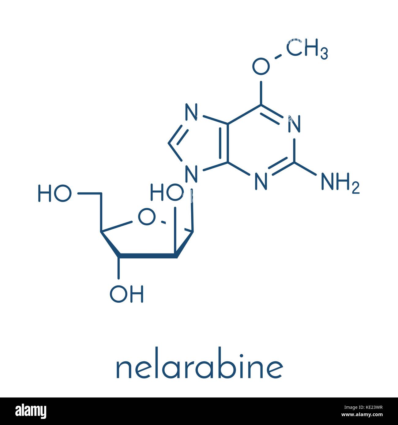 Nelarabine leukemia drug molecule. Skeletal formula Stock Vector Image ...