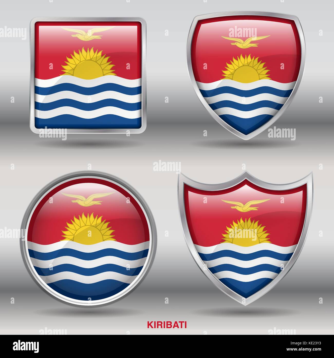 Kiribati Flag 4 Shapes Flags States Country In The World With