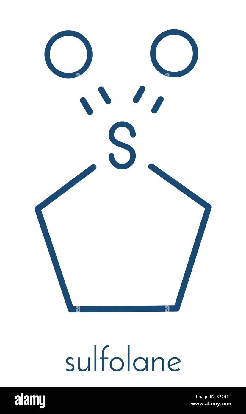 Sulfolane industrial solvent molecule. Skeletal formula Stock Vector ...