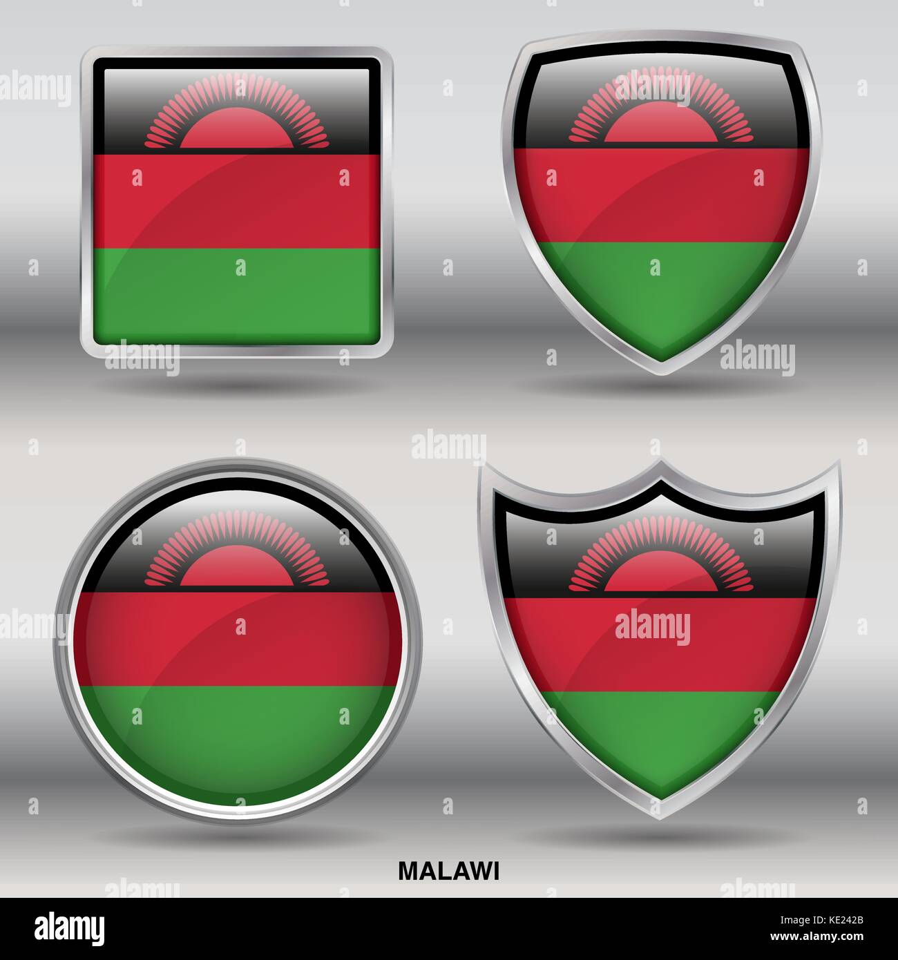Malawi Flag 4 Shapes Flags States Country In The World With Clipping