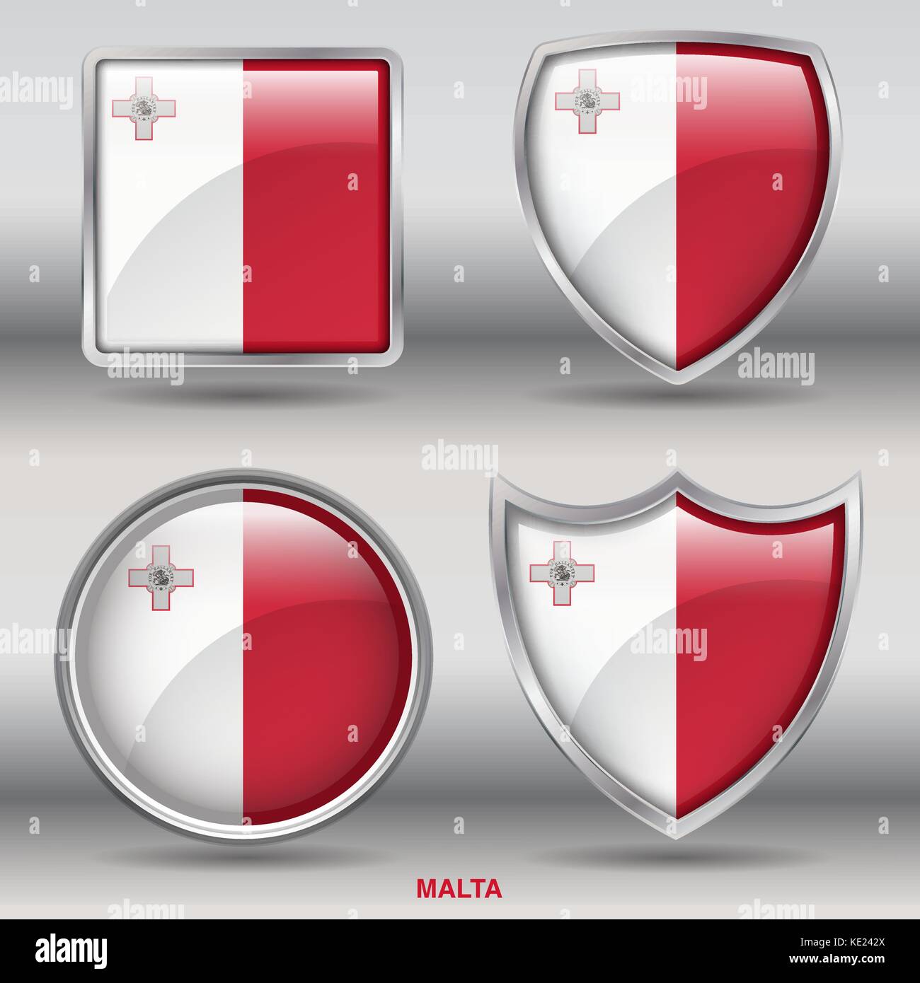 Malta Flag - 4 shapes Flags States Country in the World with clipping ...