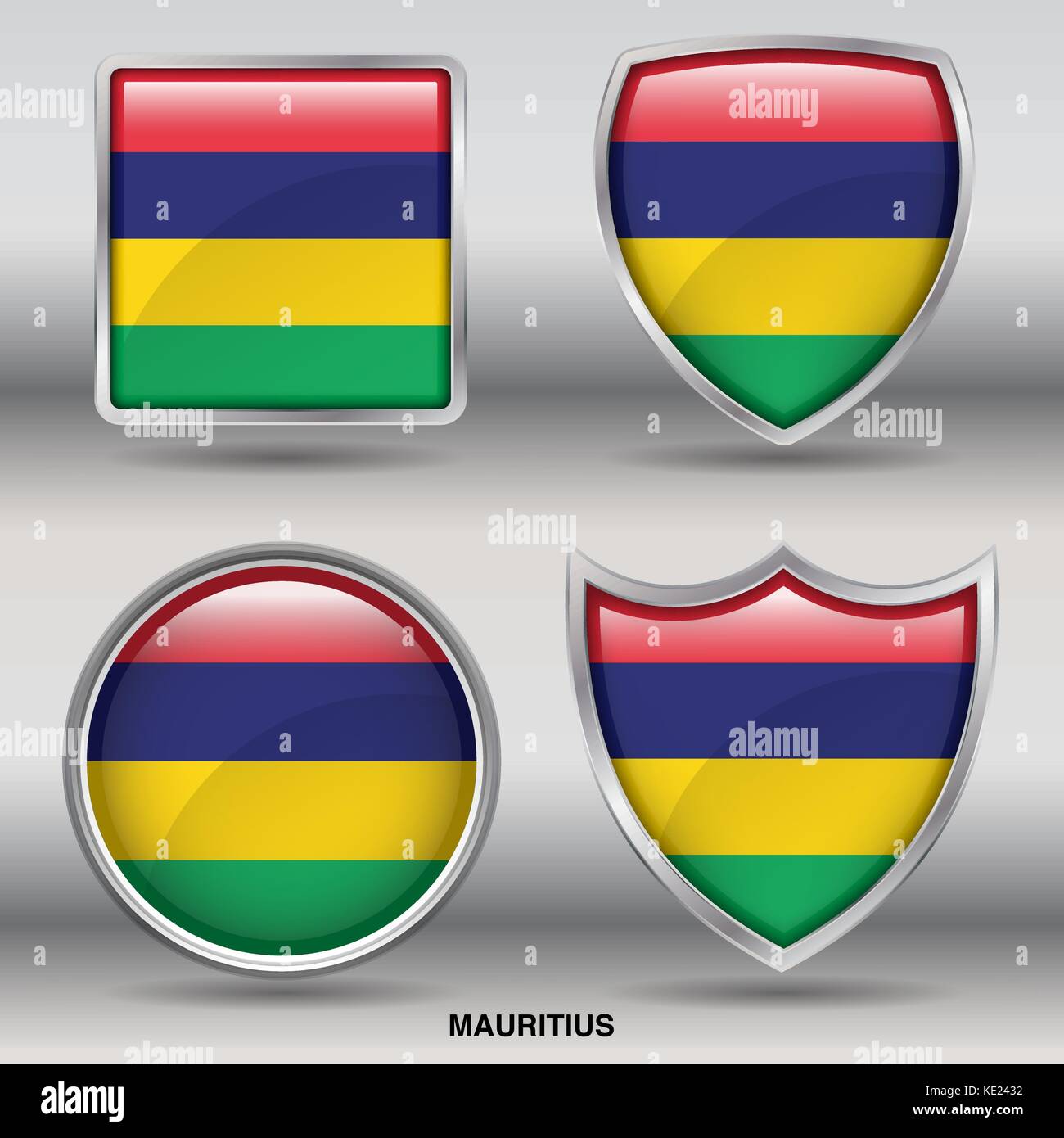 Mauritius Flag - 4 shapes Flags States Country in the World with ...