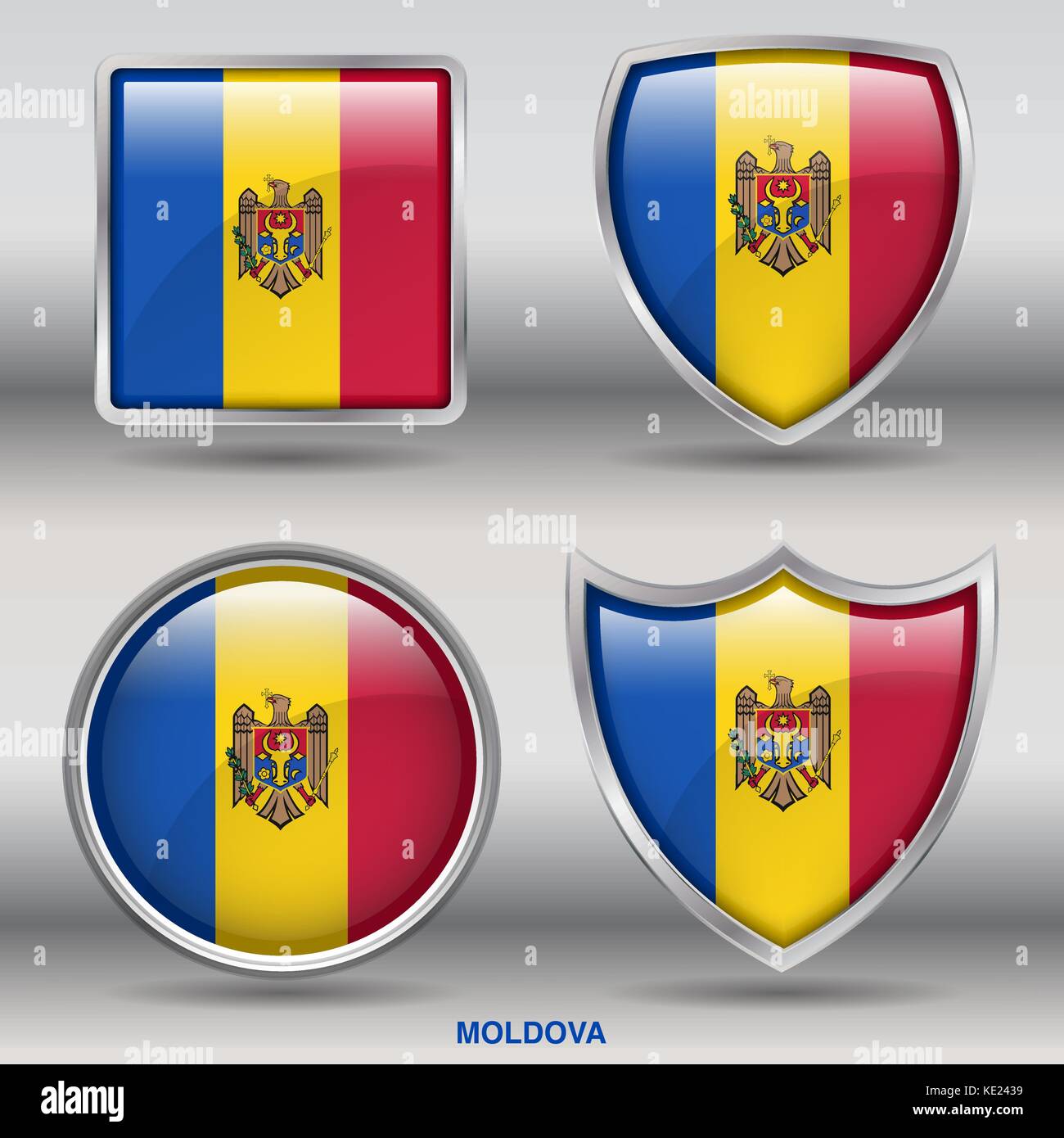 Moldova Flag - 4 shapes Flags States Country in the World with clipping ...