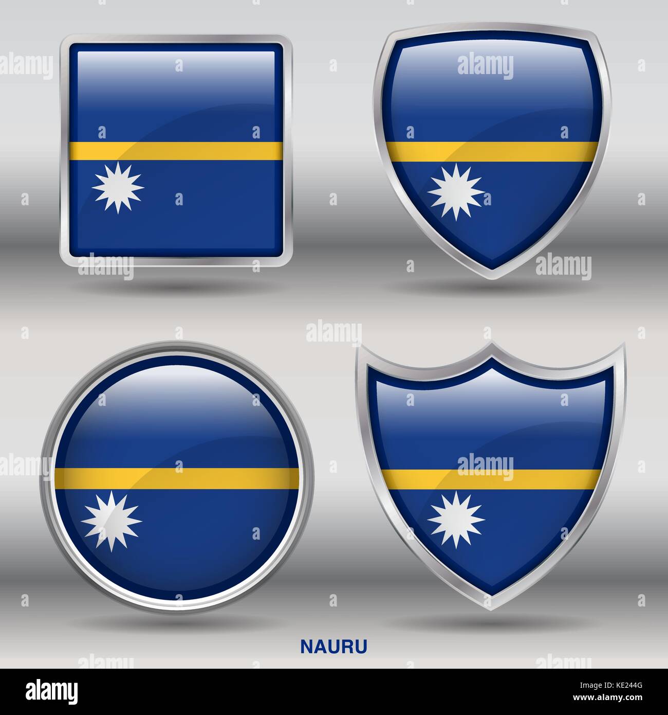Nauru Flag - 4 shapes Flags States Country in the World with clipping ...