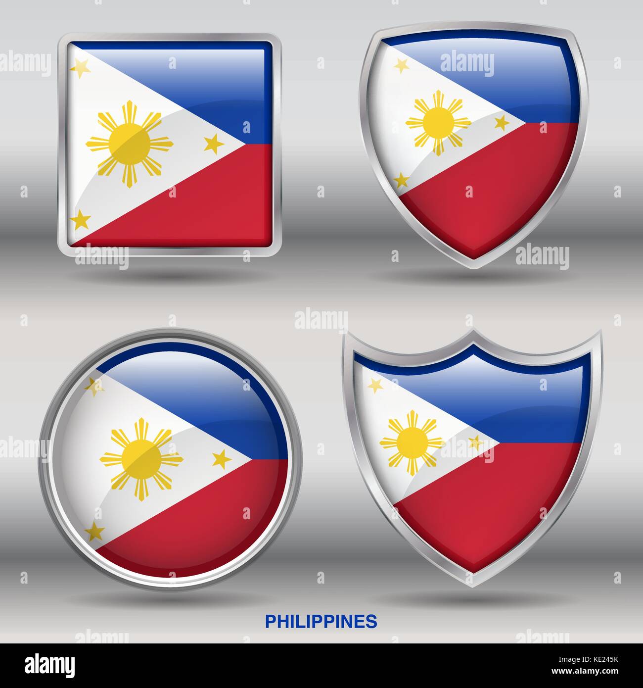 Philippines Flag 4 Shapes Flags States Country In The World With