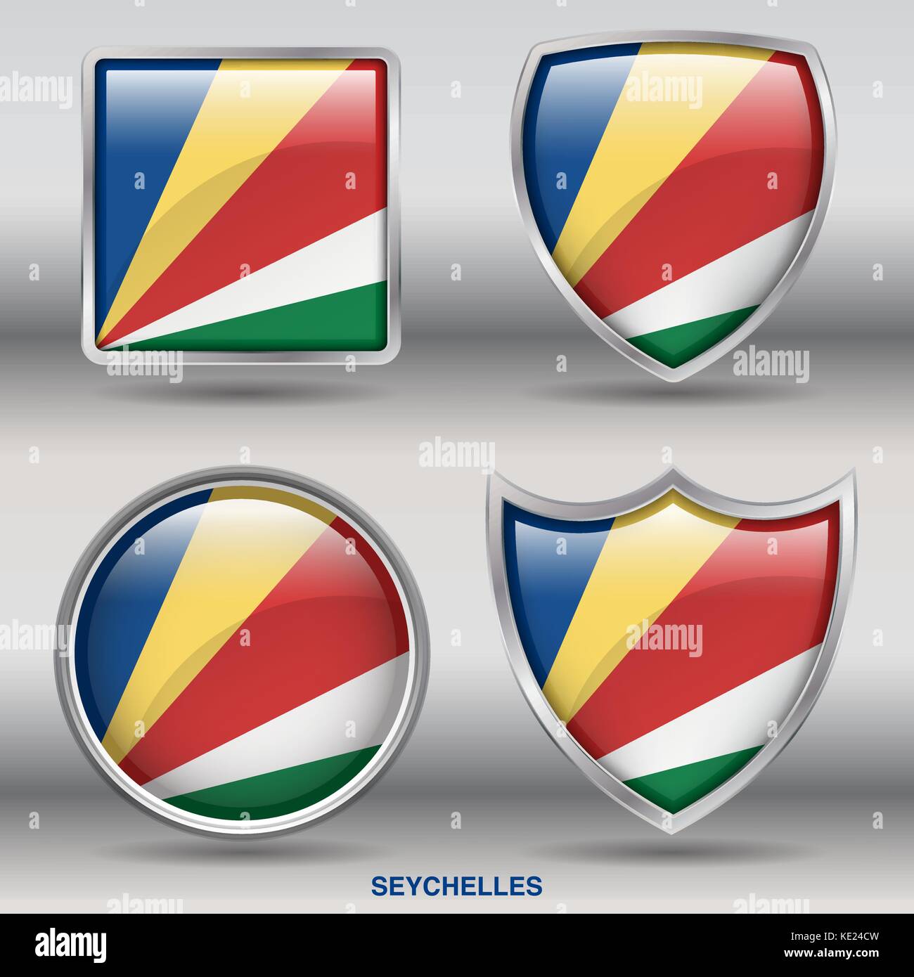 Seychelles Flag 4 Shapes Flags States Country In The World With