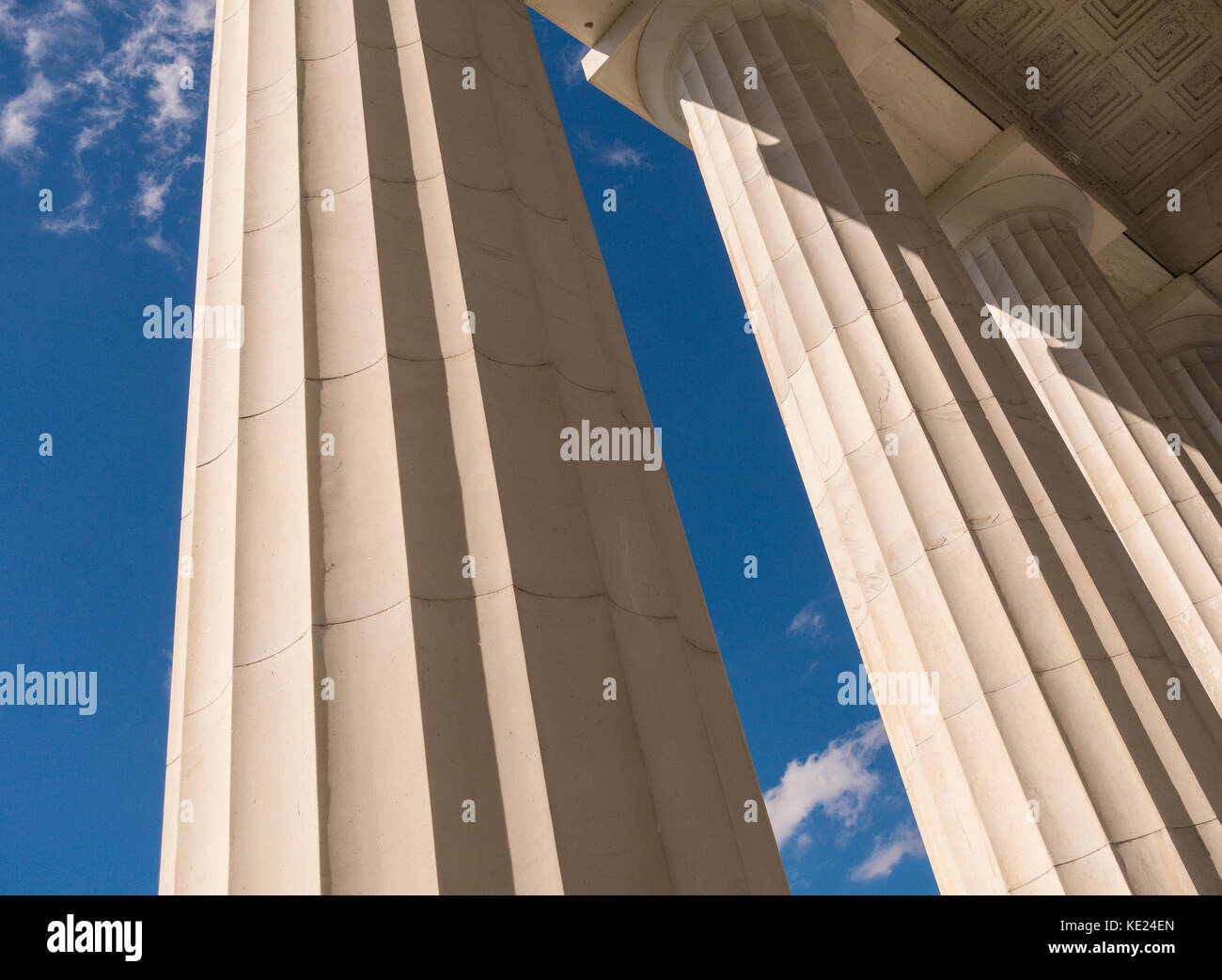 WASHINGTON, DC, USA - Marble columns at the Lincoln Memorial Stock ...