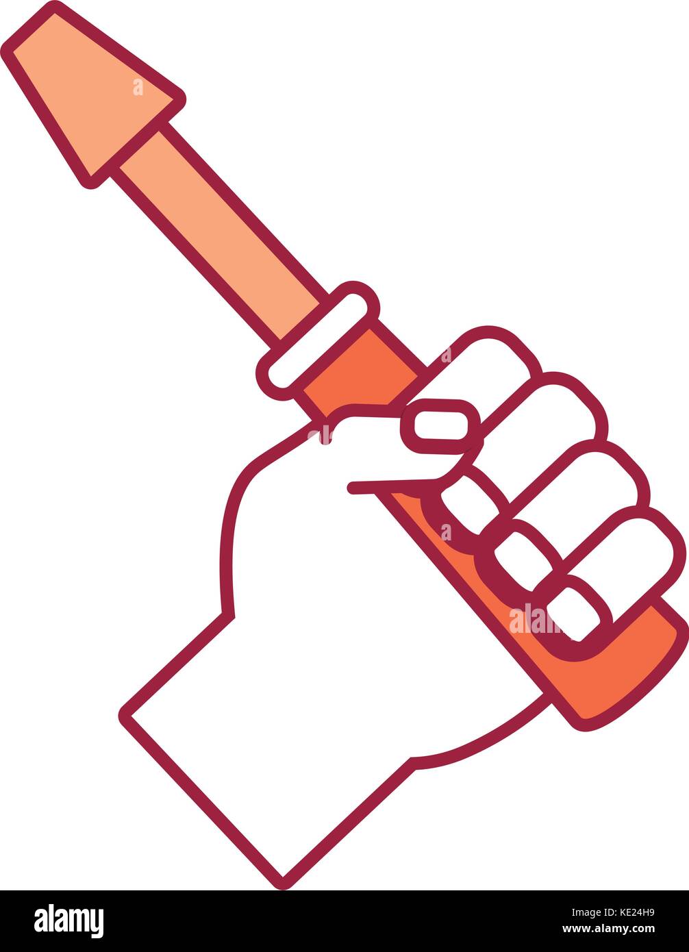hand with screwdriver vector illustration Stock Vector Image & Art - Alamy