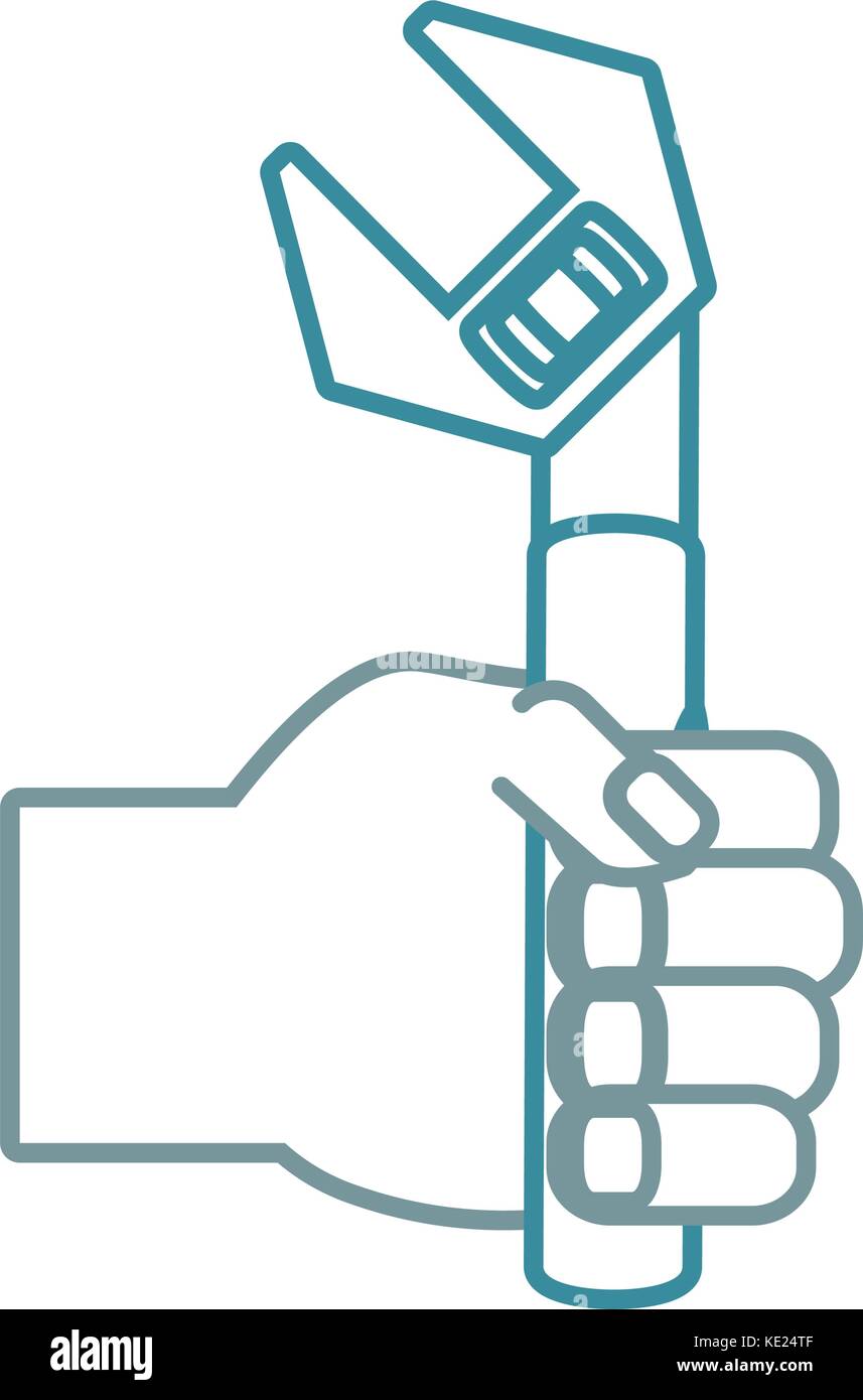 hand with wrench vector illustration Stock Vector Image & Art - Alamy