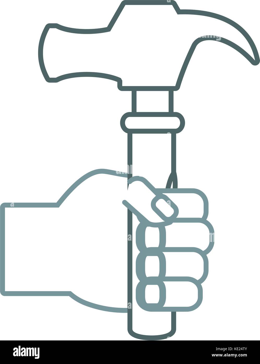 hand with hammer vector illustration Stock Vector Image & Art - Alamy