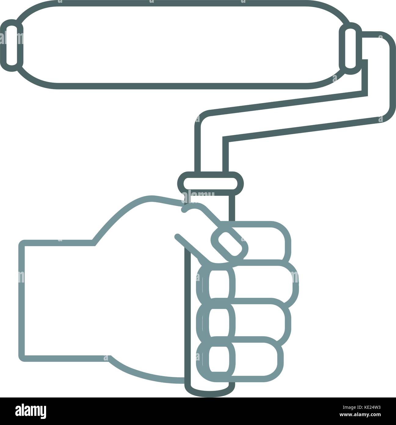 hand with paint roller vector illustration Stock Vector Image & Art - Alamy