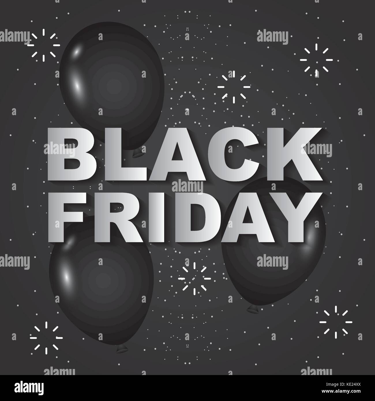 black friday balloons sparkles sale banner design Stock Vector Image ...