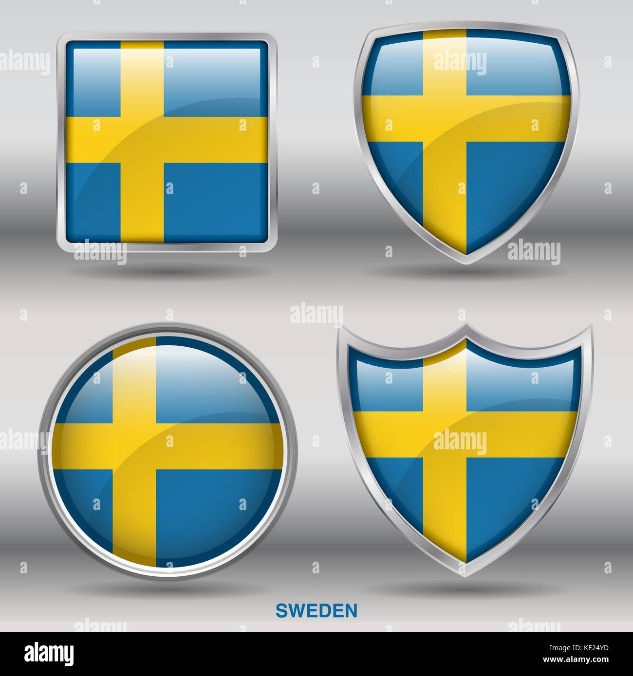 4 Shapes Flags States Country In The World With Clipping Path Stock