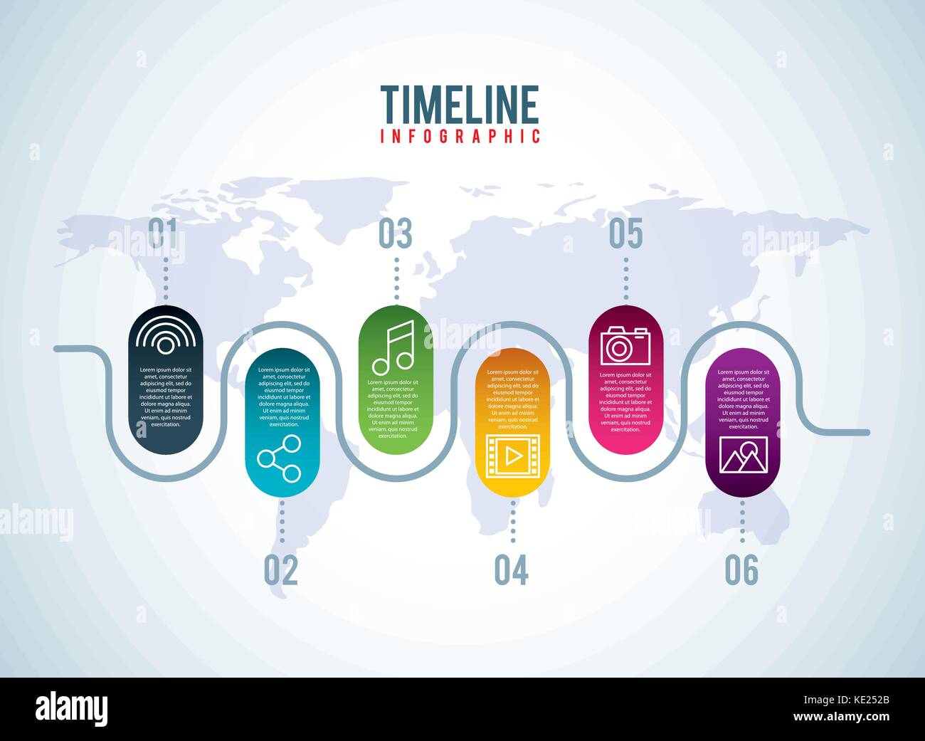timeline infographic world social media network Stock Vector Image ...