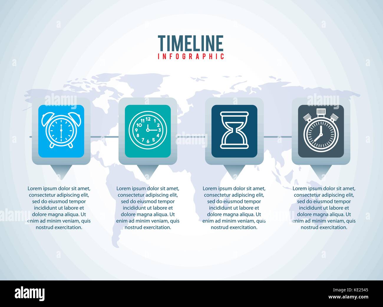 timeline infographic world business clock design Stock Vector Image ...