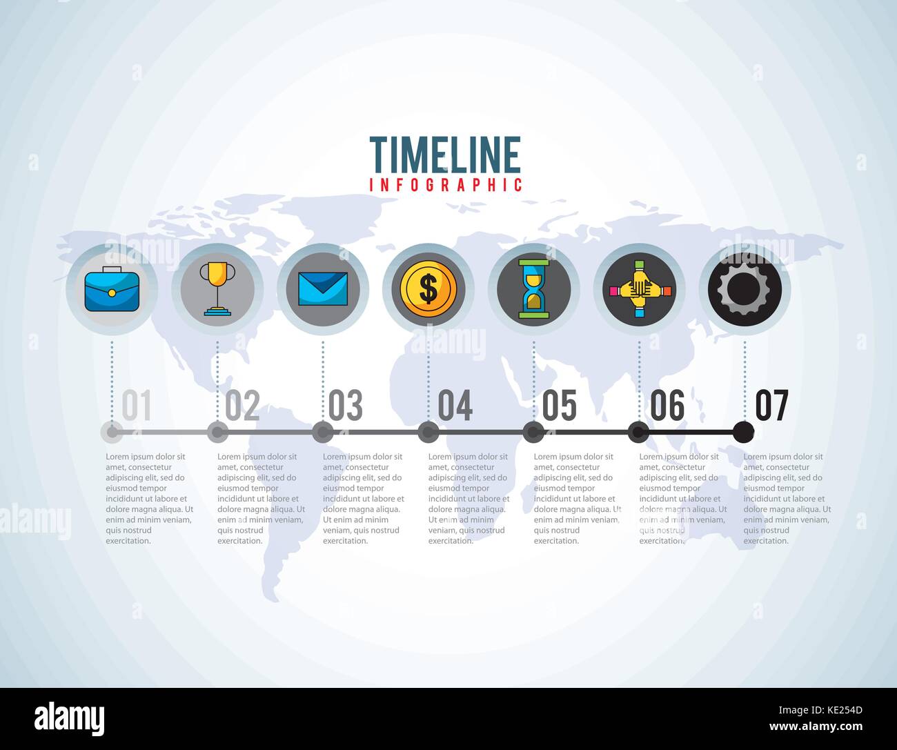 timeline infographic world business progress money success Stock Vector ...