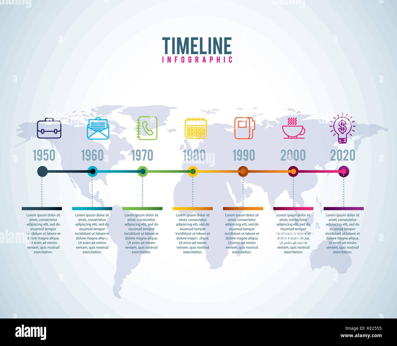 timeline infographic world business progress years diagram Stock Vector ...