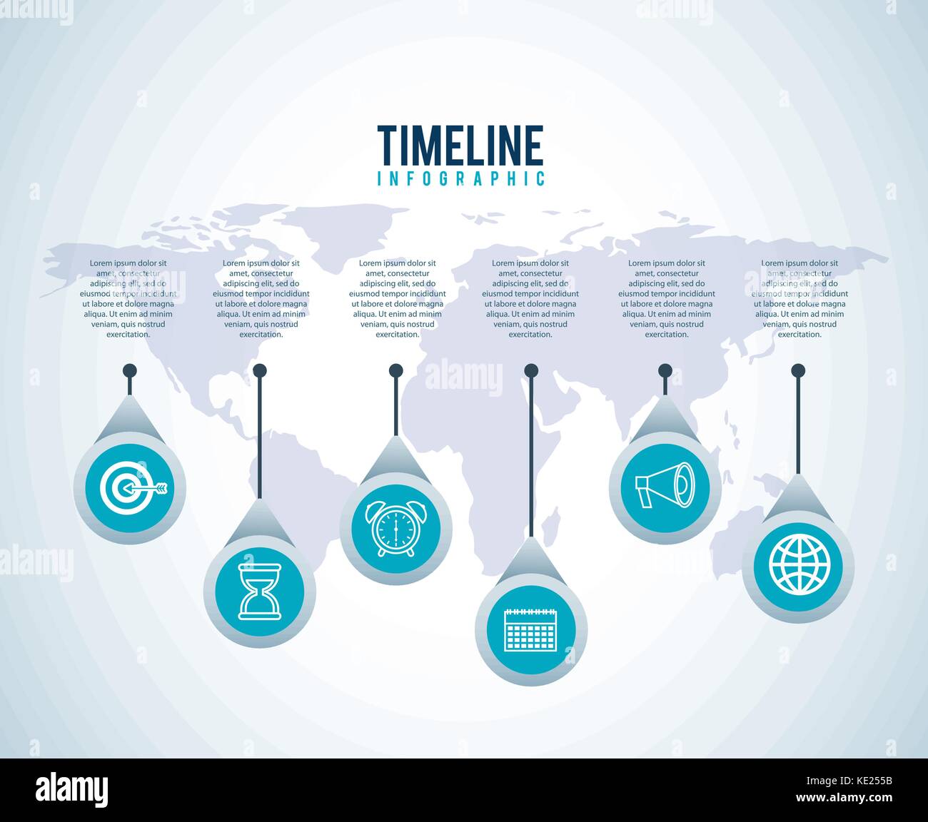 timeline infographic world business target diagram Stock Vector Image ...