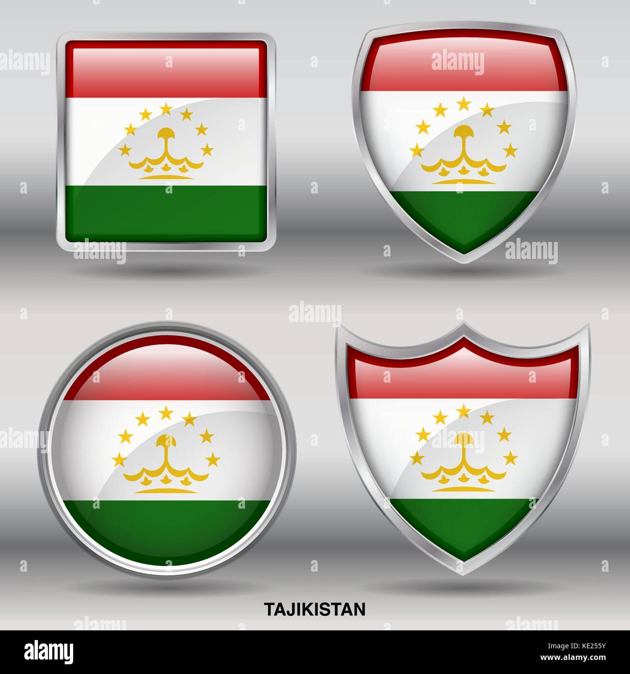 Tajikistan Flag 4 Shapes Flags States Country In The World With