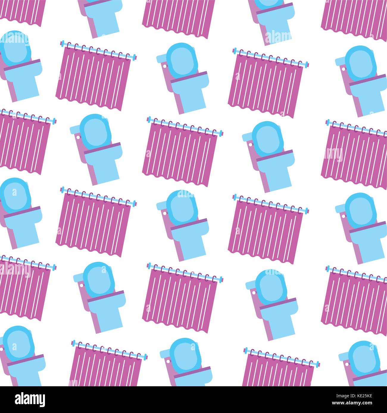bathroom toilet and curtain clean seamless pattern design Stock Vector ...