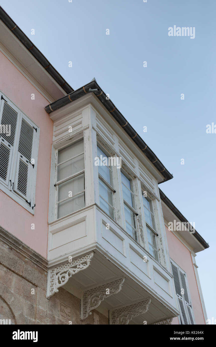 Beautiful wooden white balcony Stock Photo - Alamy