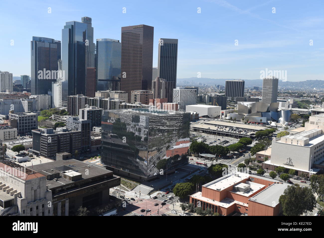 Downtown los angeles central business district california hi-res stock ...
