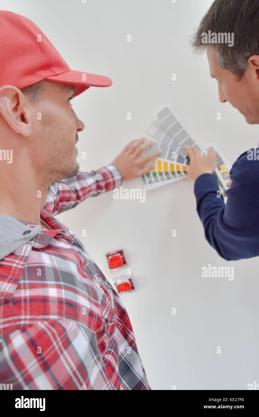 man showing paint samples Stock Photo - Alamy