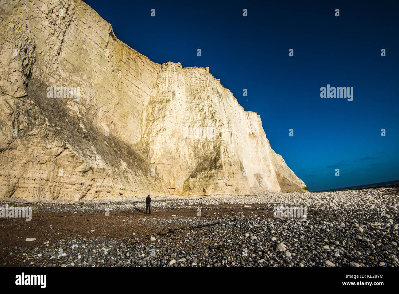 Cuckmere Cliffs. Huge chalk bastion. Cuckmere Haven, East Sussex. Chalk ...