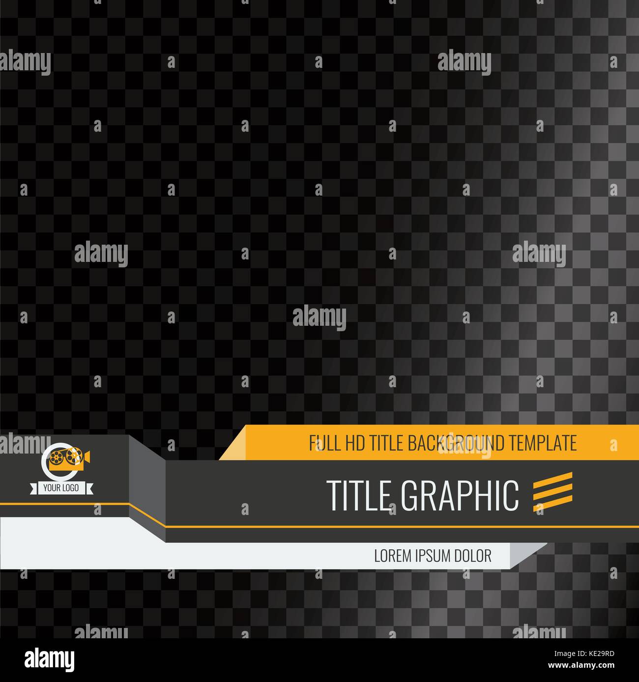 Video headline title template. Unique banner design for video Stock ...