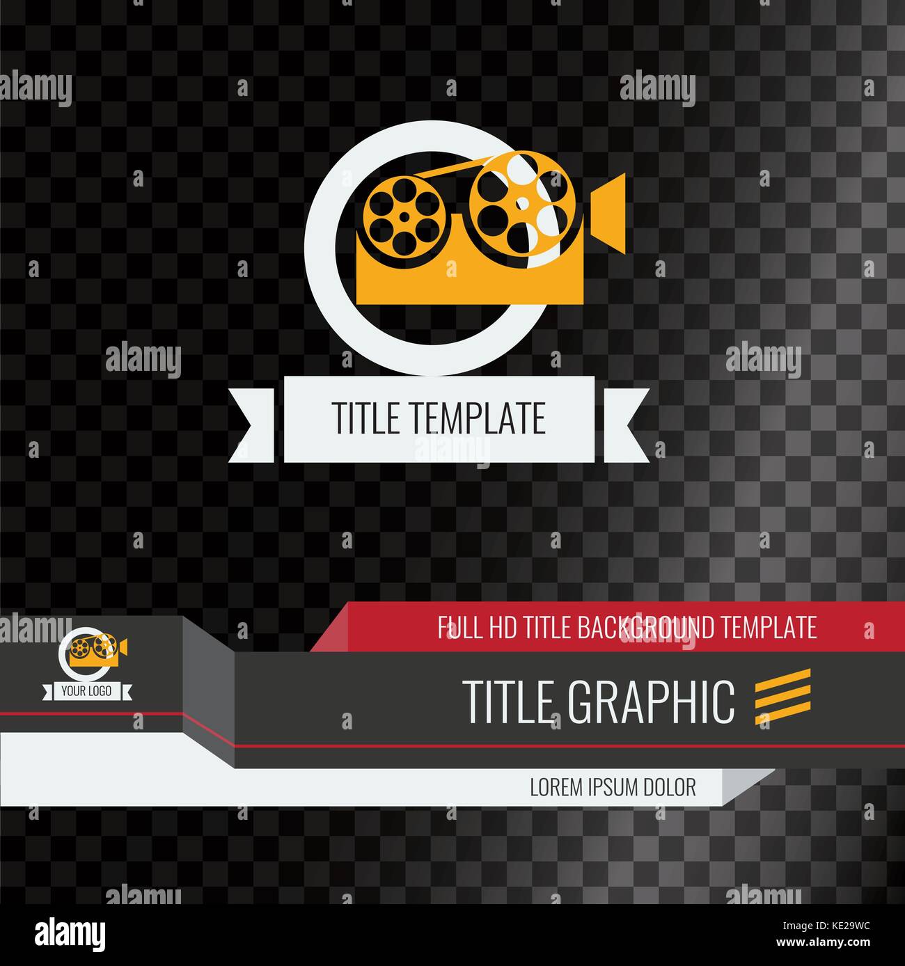 Video headline title template. Unique banner design for video Stock ...