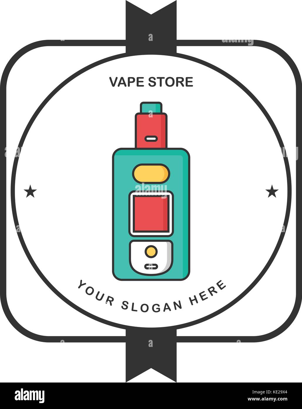 retro color theme electric cigarette mod - vaporizer vector art Stock ...