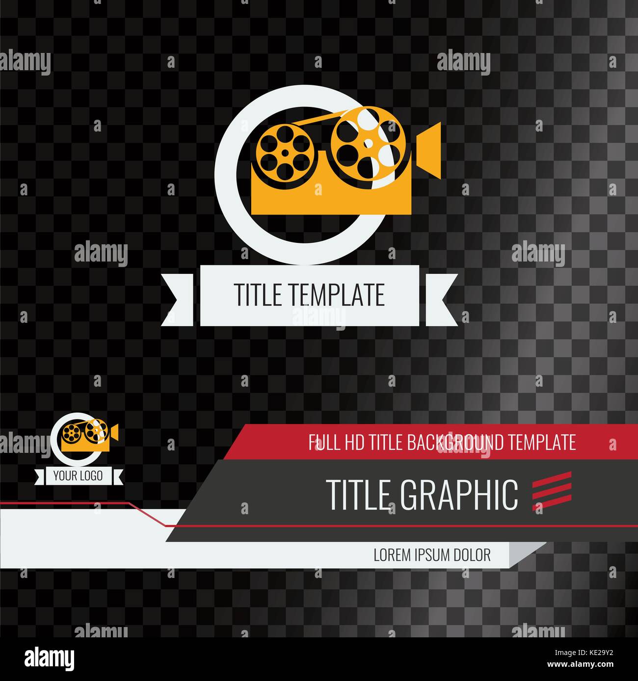 Video headline title template. Unique banner design for video Stock ...